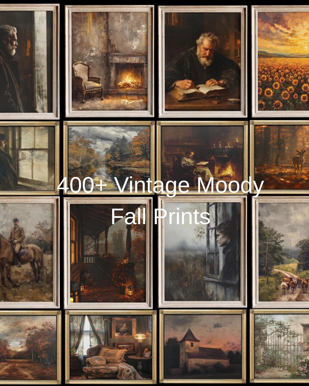400+ Vintage Moody Fall Prints - Thanksgiving Decorating, Rustic Dark ...
