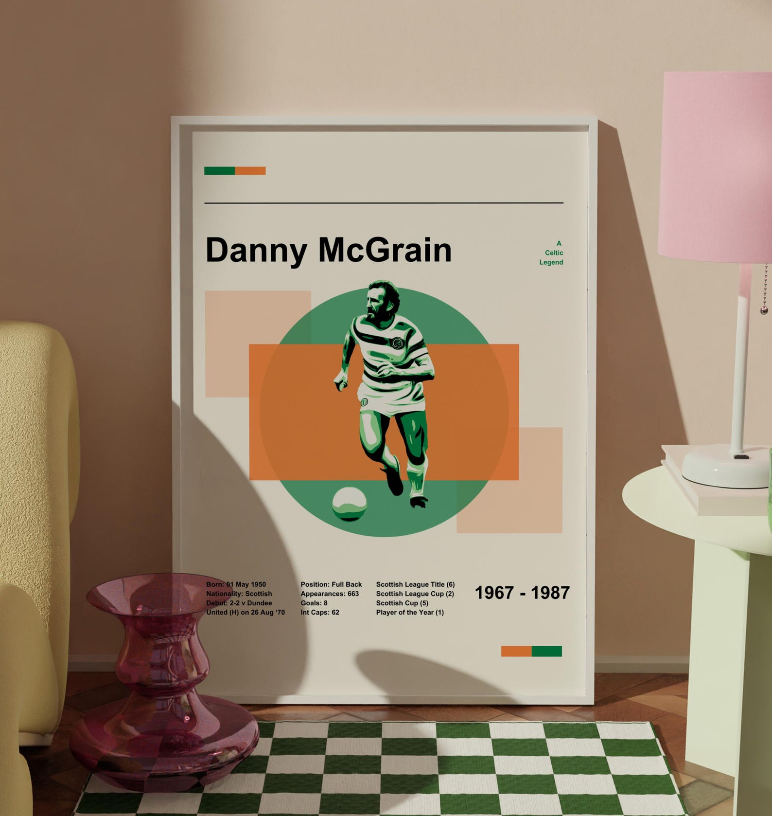 Danny Mcgrain Celtic FC Legend Minimalist Print Poster Wall Art Celtic FC Gift for Dad Brother ...