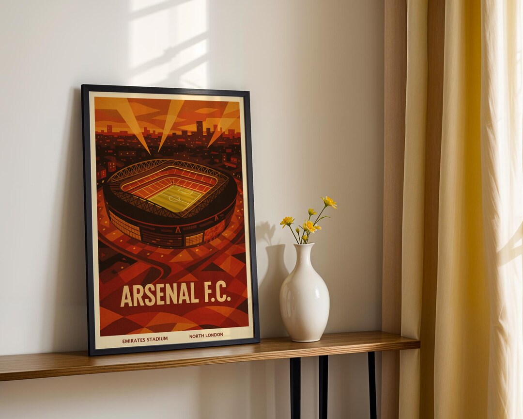Arsenal FC Emirates Stadium Poster | Minimalist Wall Art | Retro ...