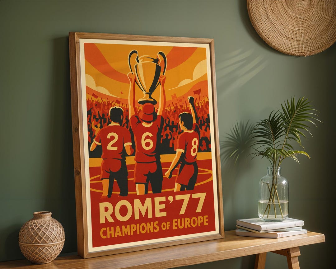Rome 1977 Liverpool FC Poster | Father's Day Gift for Dad Husband Son ...