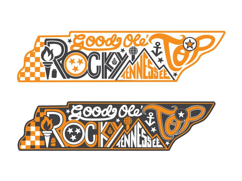 Tennessee Vols Volunteers Rocky Top Design, for Use on T-shirts ...