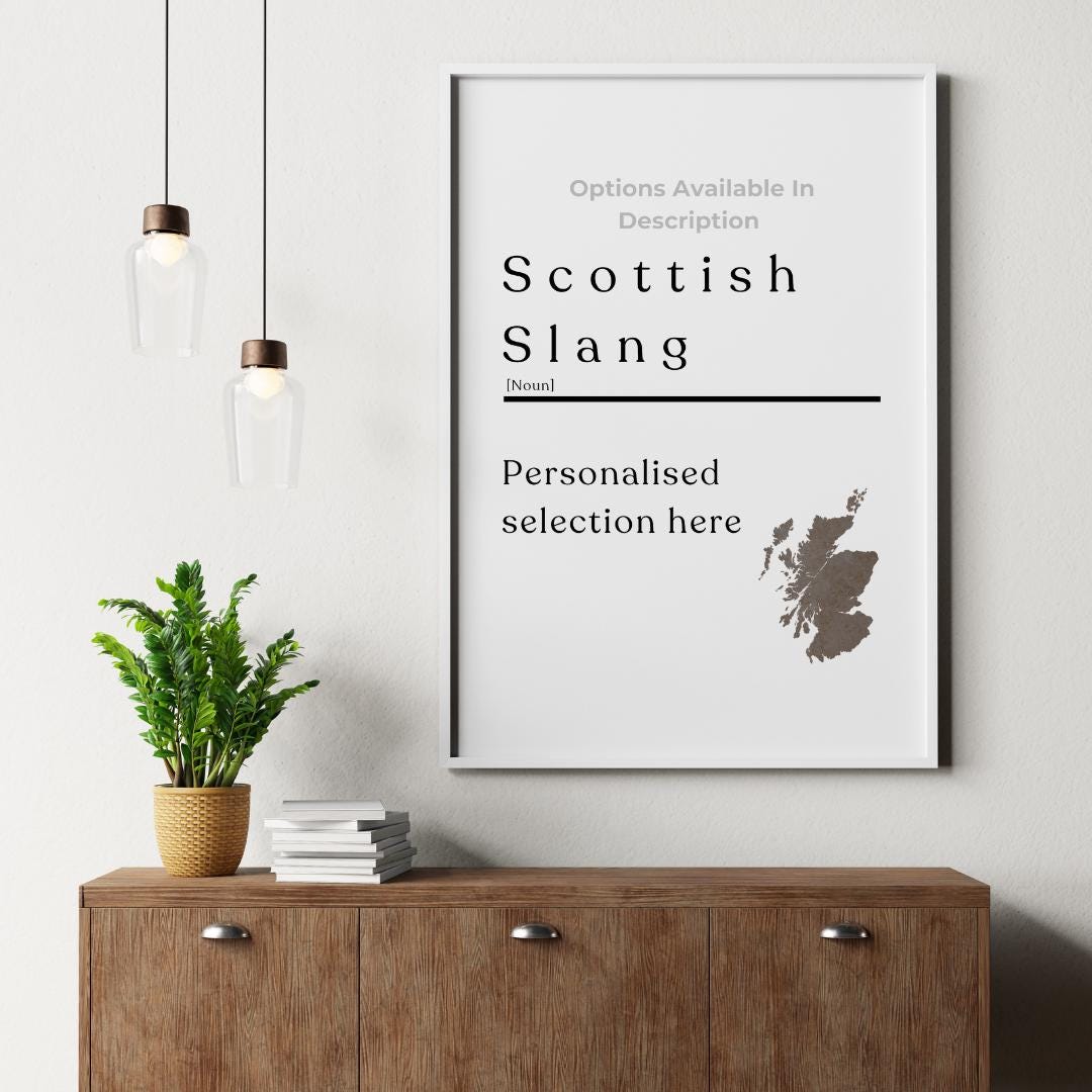 Scottish Slang Definition Print Comedic Typography Art Funny Scottish ...