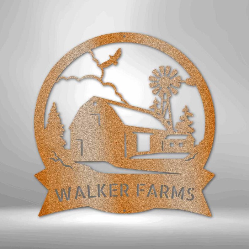 Metal Barn Farm Sign, Personalized Farm Metal Sign, Custom Barn Metal ...