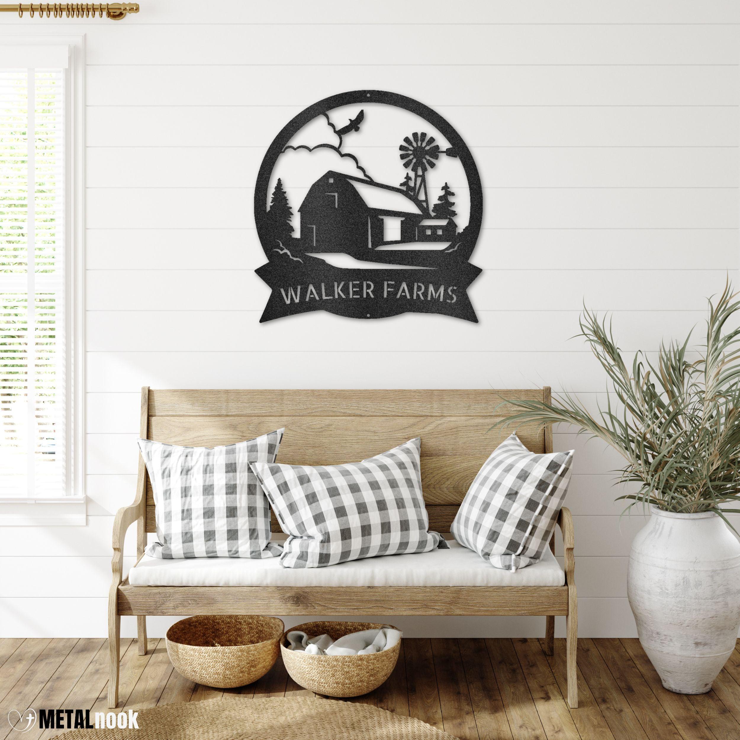 Metal Barn Farm Sign, Personalized Farm Metal Sign, Custom Barn Metal ...