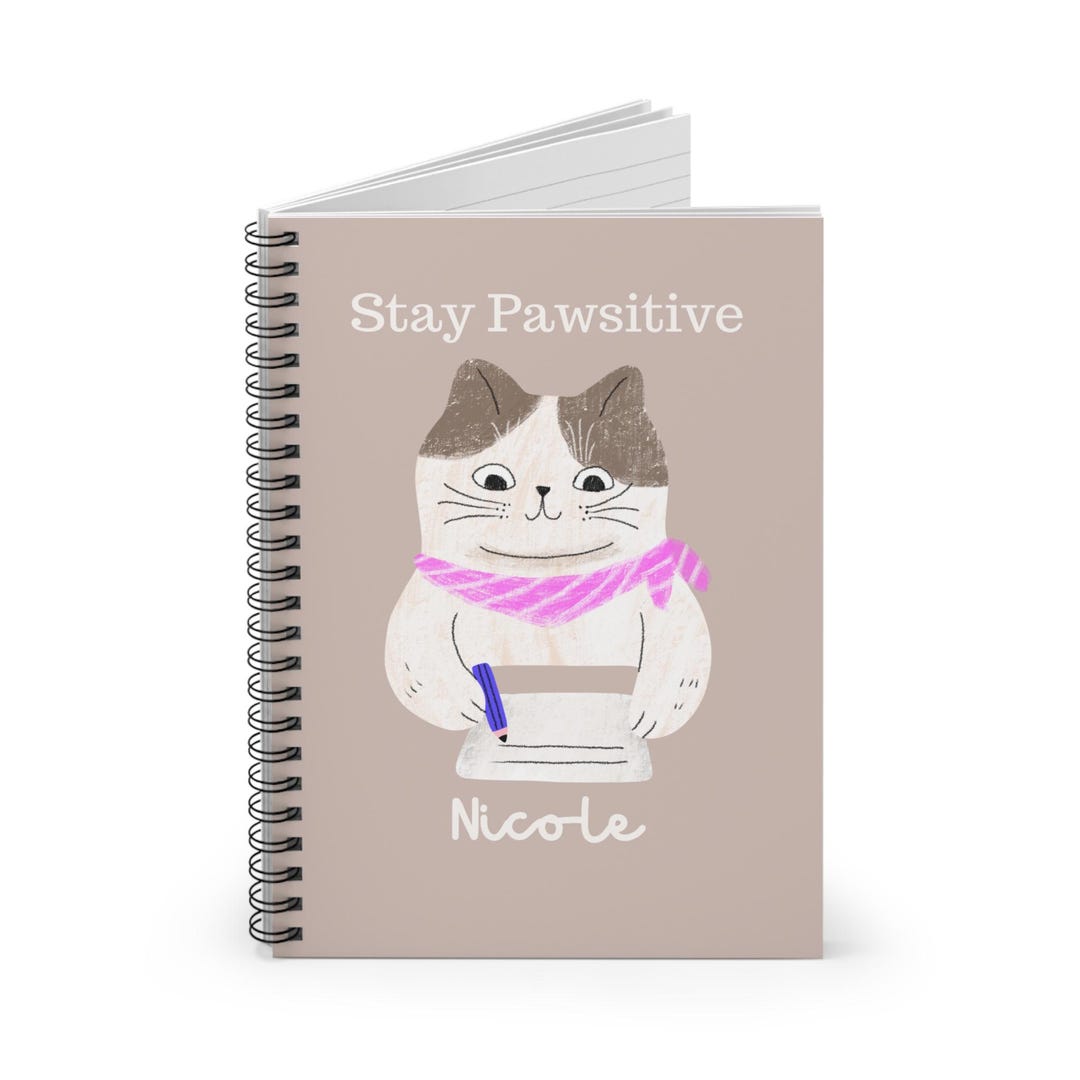 Personalized Cat Journal//spiral Notebook//cat Journal//cute Cat ...
