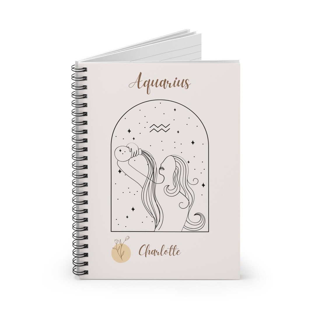 Aquarius Zodiac Personalized Notebook//aquarius Notebook//aquarius ...
