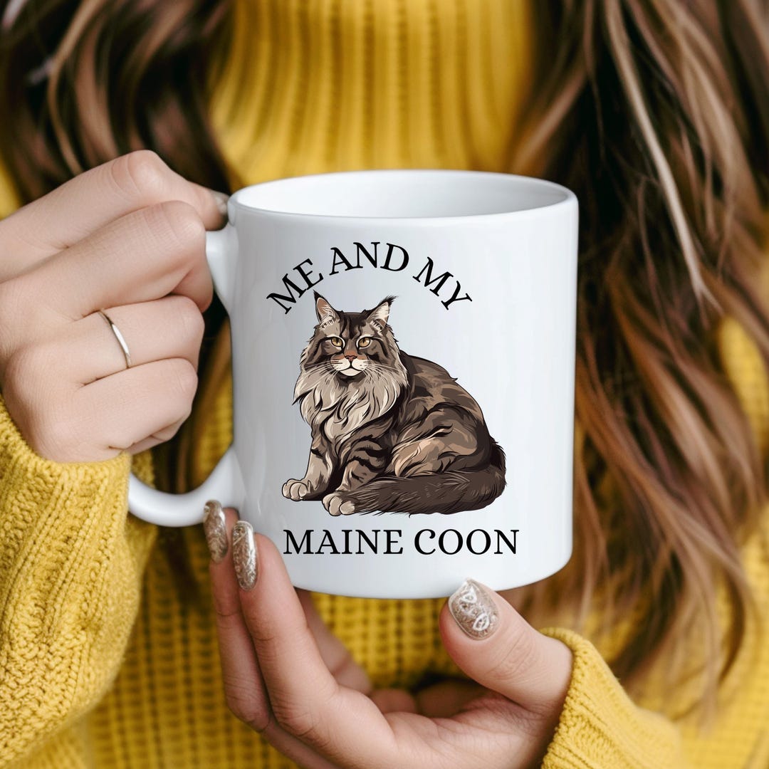 Maine Coon Cat Mug//main Coon Gift Watercolor Coffee Mug - Etsy