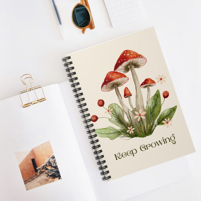Mushroom Notebook//journal//notebook//gratitude Journal//mushroom Gift ...