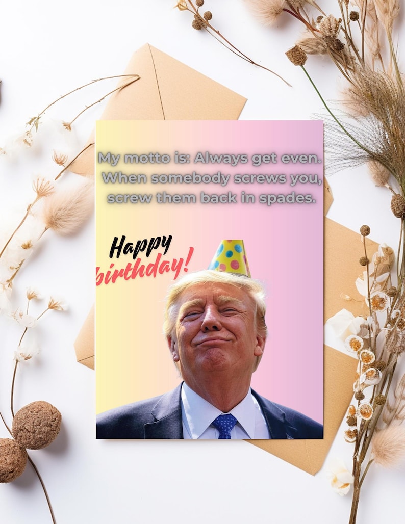 Printable Funny Trump Birthday Card, Digital Trump Happy Birthday ...