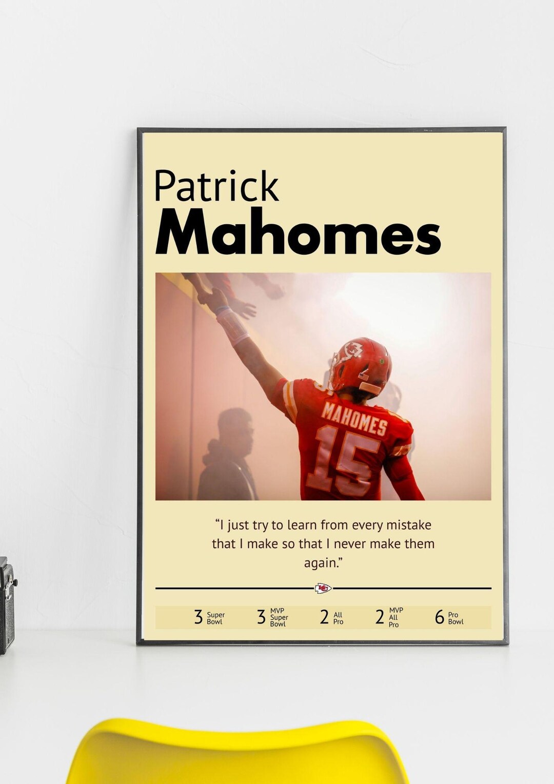 Patrick Mahomes Poster, Kansas City Chiefs Wall Art, NFL MVP Print ...