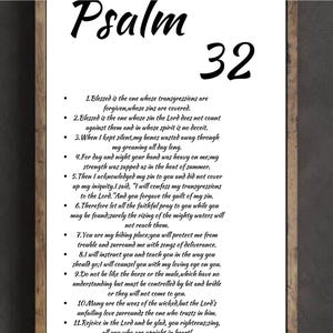 Psalm 32 Bible Verse Wall Art, DIGITAL DOWNLOAD, Christian Modern ...