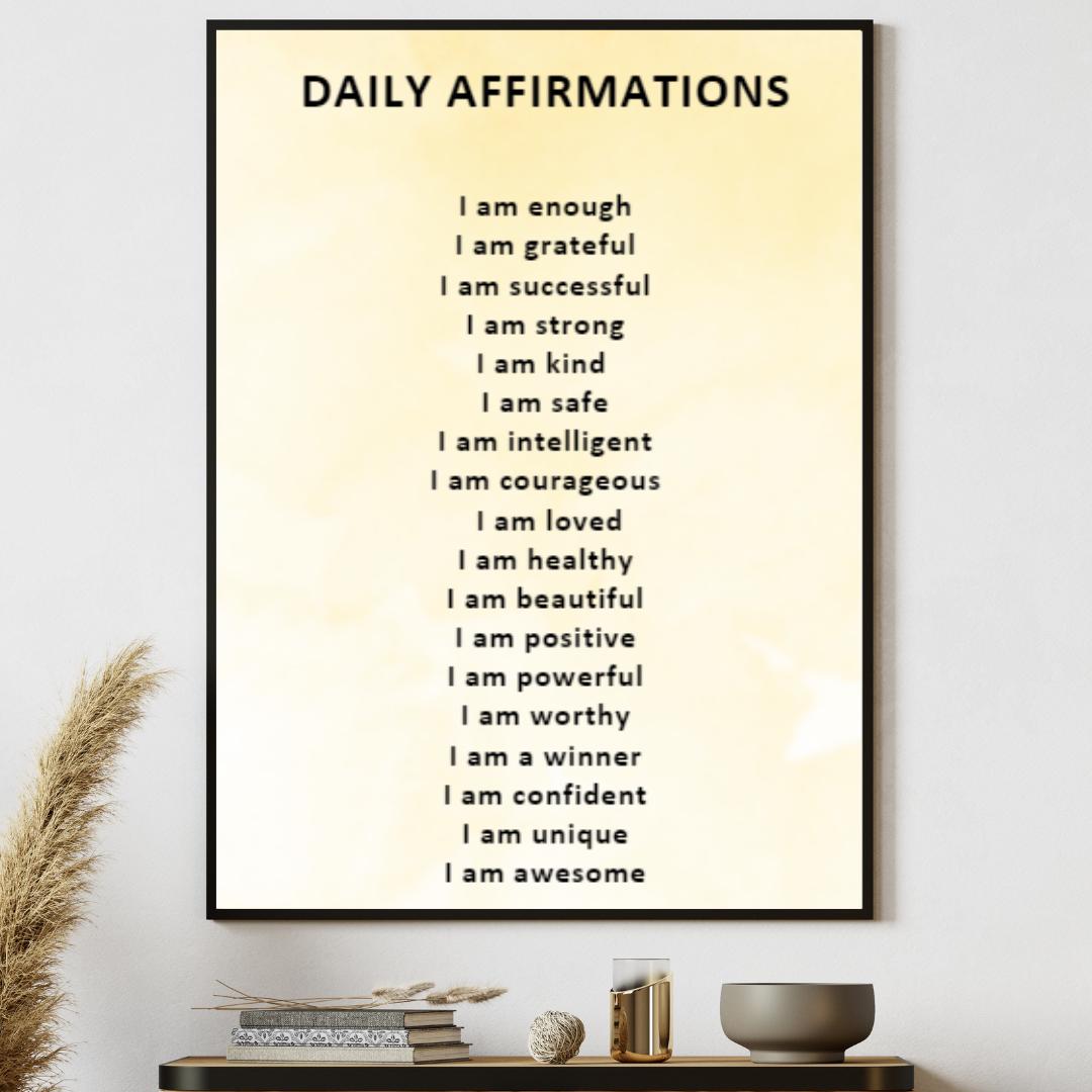 Daily Affirmations, Affirmations for Kids, Classroom Posters, Playroom ...