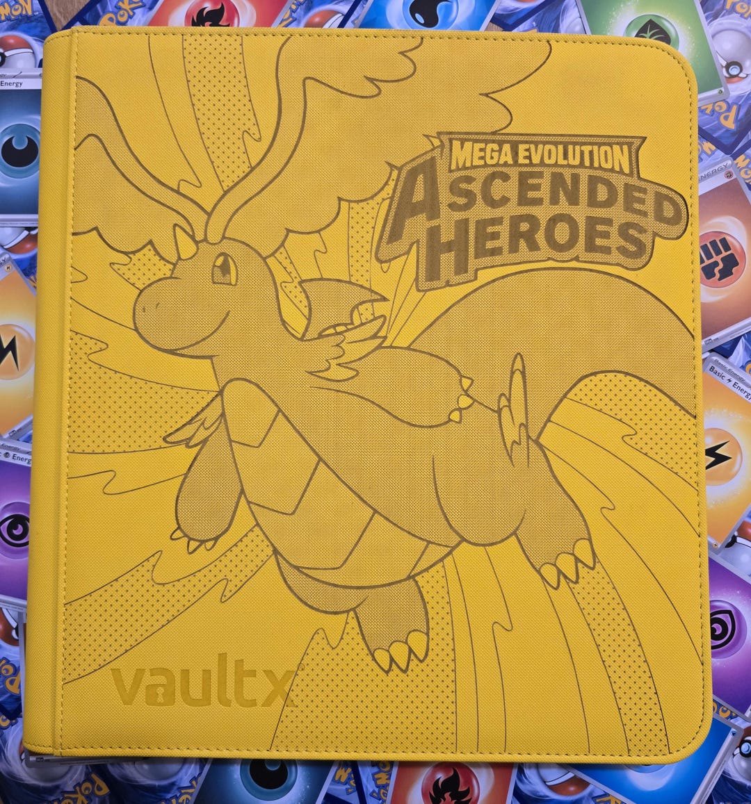 Ascended Heroes Engraved Binder – Yellow/teal Vaultx Exotec - Etsy