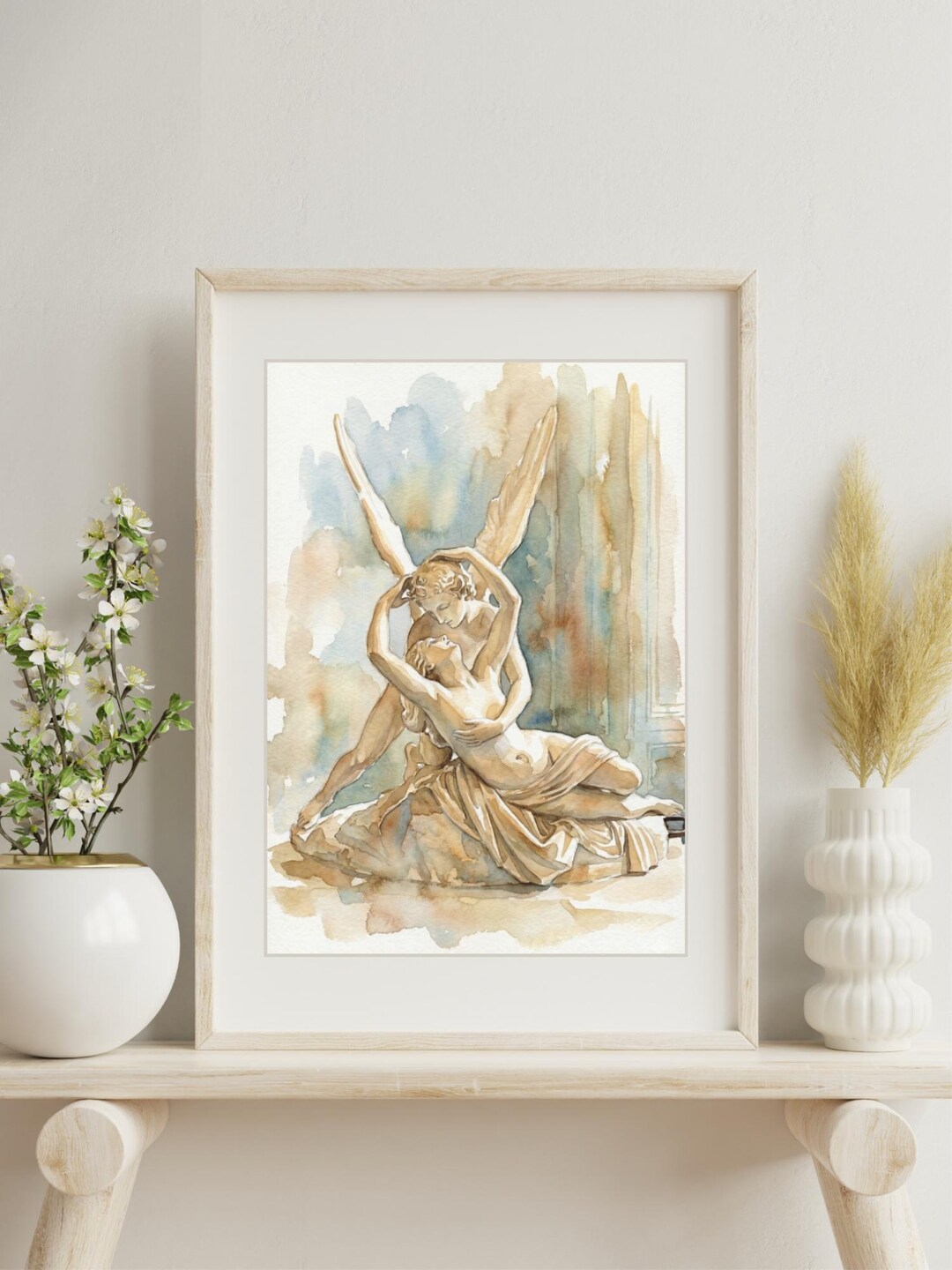 Cupid and Psyche Print | Canova Statue Wall Art, Romantic Greek ...