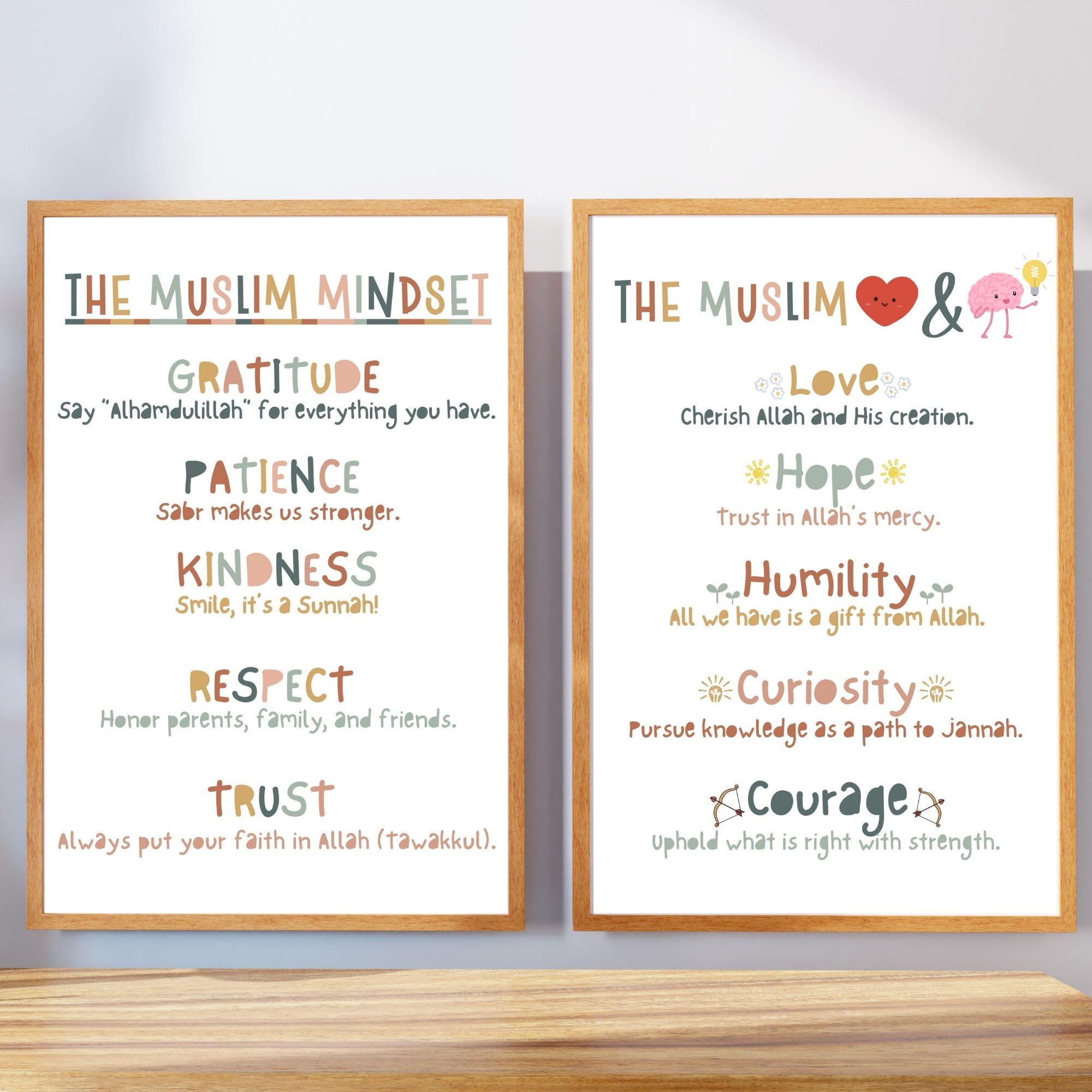 Positive Little Muslim Set; Islamic Affirmation Prints for Kids ...