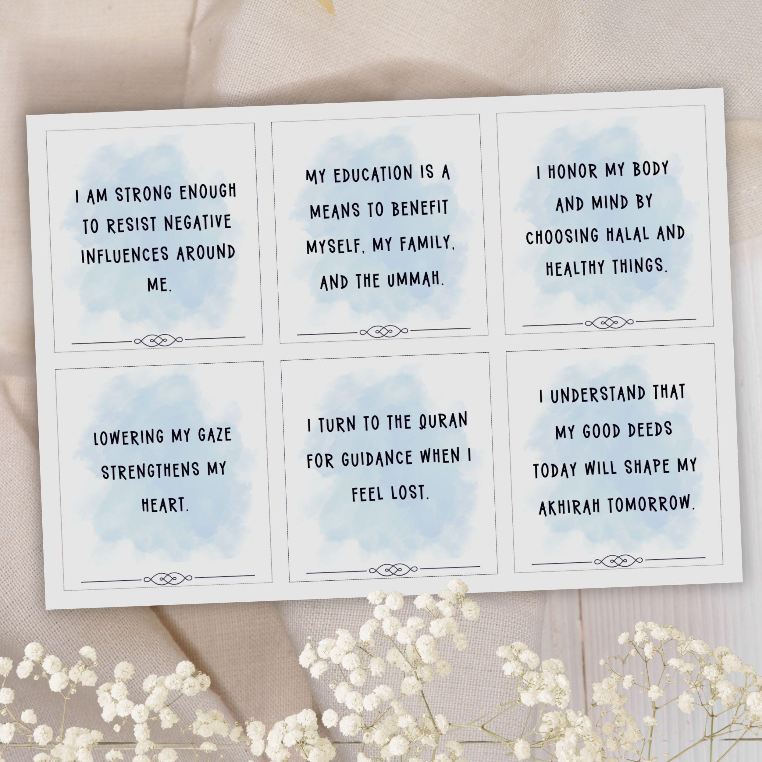 30 Islamic Affirmation Cards for Muslim Teens Faith-based Positive ...