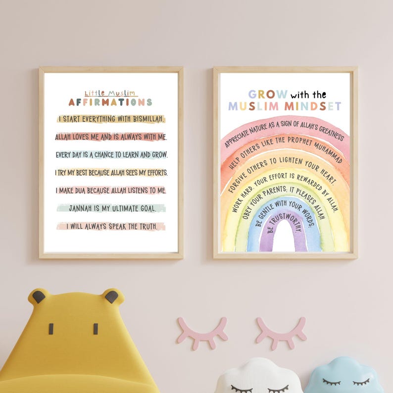 Positive Little Muslim Set; Islamic Affirmation Prints for Kids ...