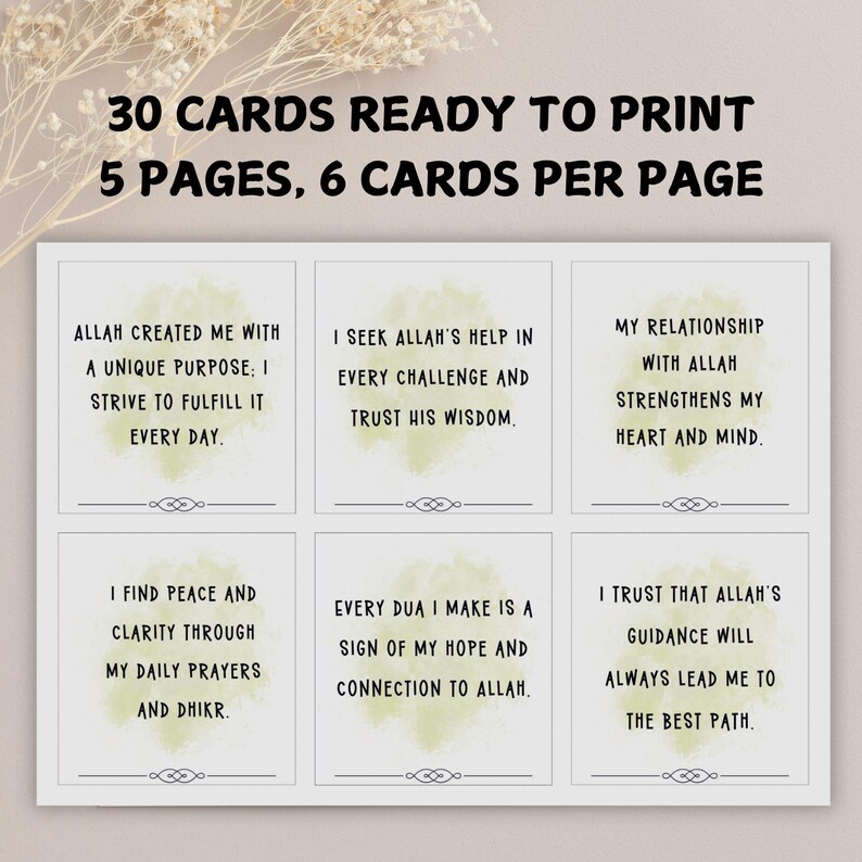 30 Islamic Affirmation Cards for Muslim Teens | Faith-based Positive ...