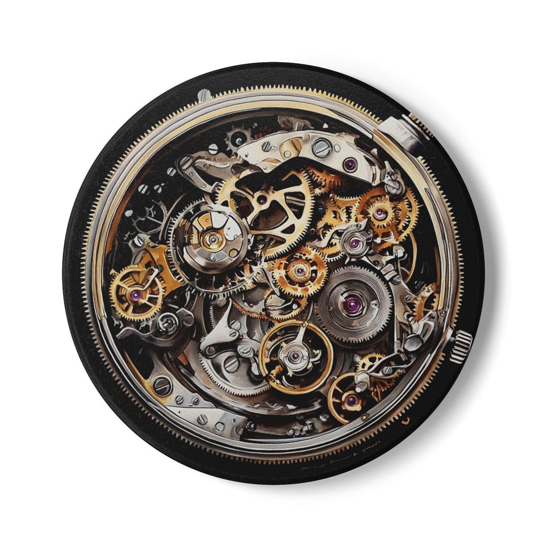 Vintage Pocket Watch Mechanism Ceramic Coaster - Unique Home Decor ...