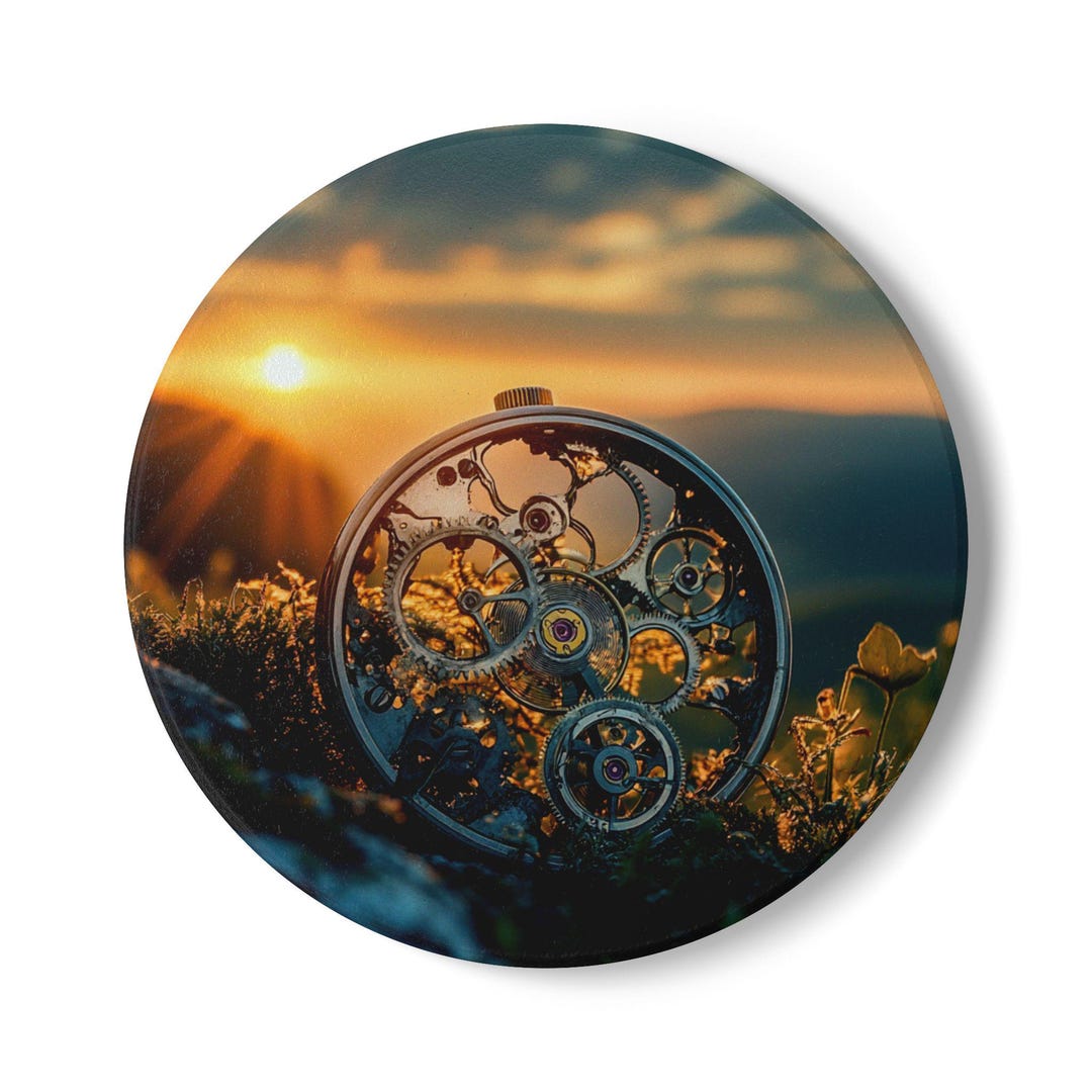 Vintage Watch Gear Mechanism Ceramic Coaster, Home Bar Decor, Gifts for ...