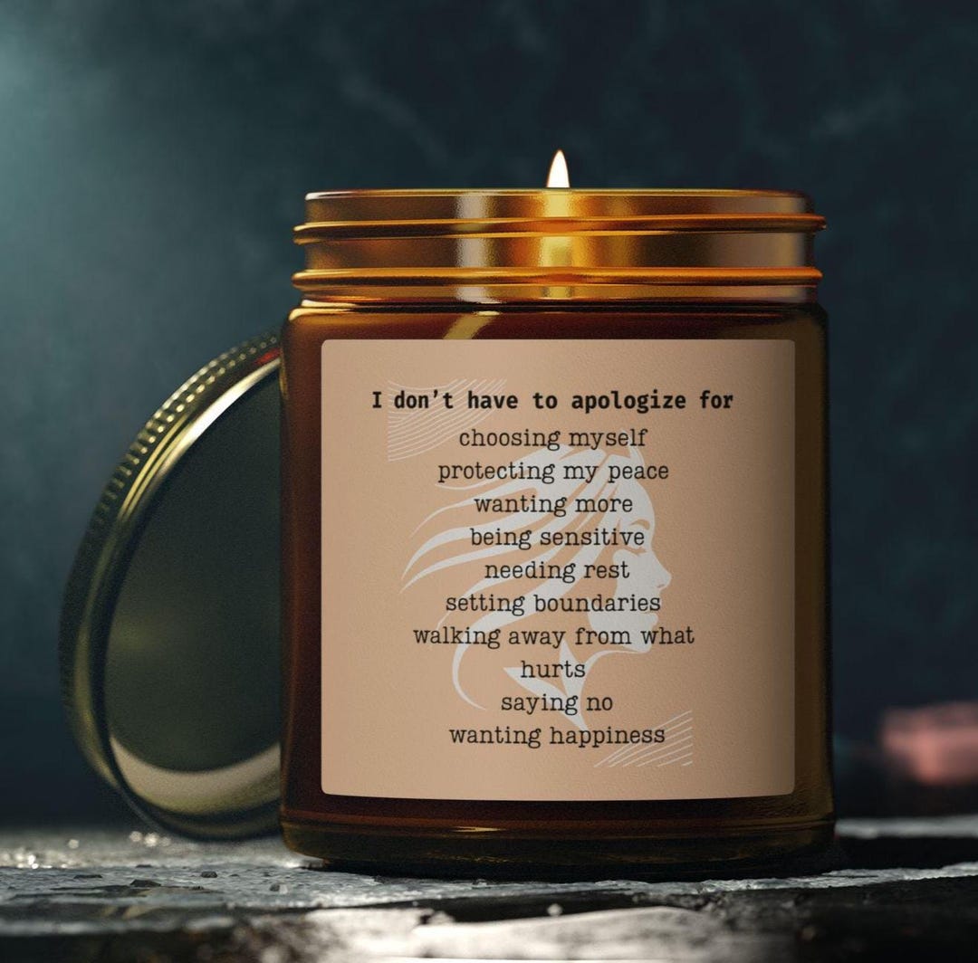 Self Care Quote Candle Scented Coconut Apricot Wax Candle Gift for Her ...