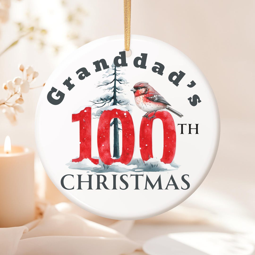 Granddad's 100th Christmas Gift Ceramic Ornament Decoration Keepsake ...