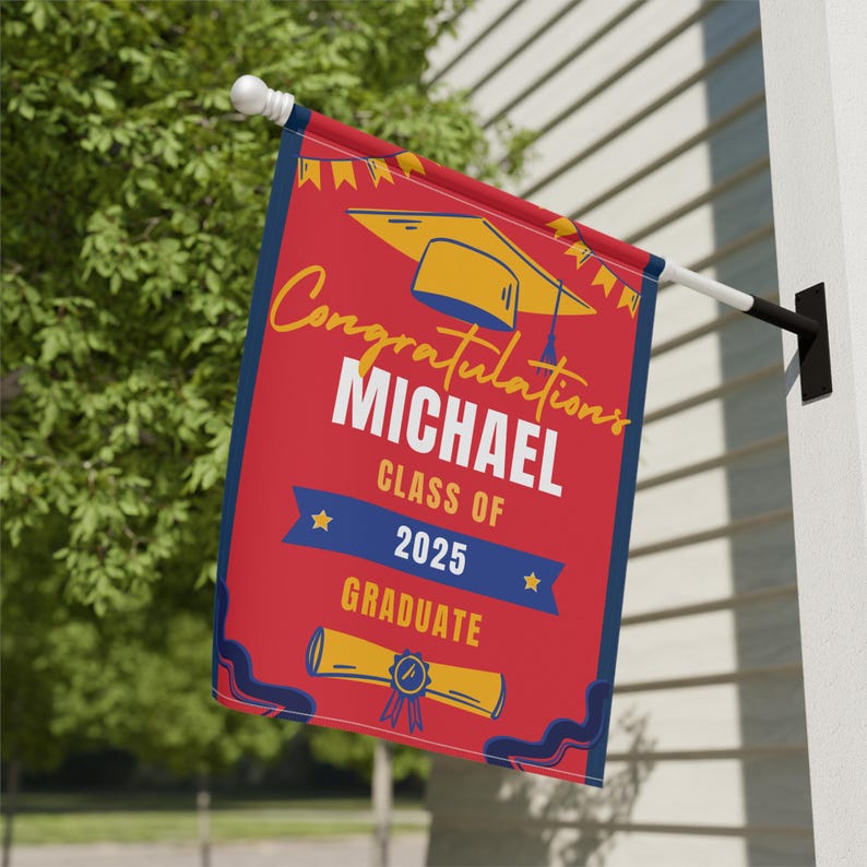 Custom College Graduation Yard Flag: Class of 2025 Garden Banner - Etsy