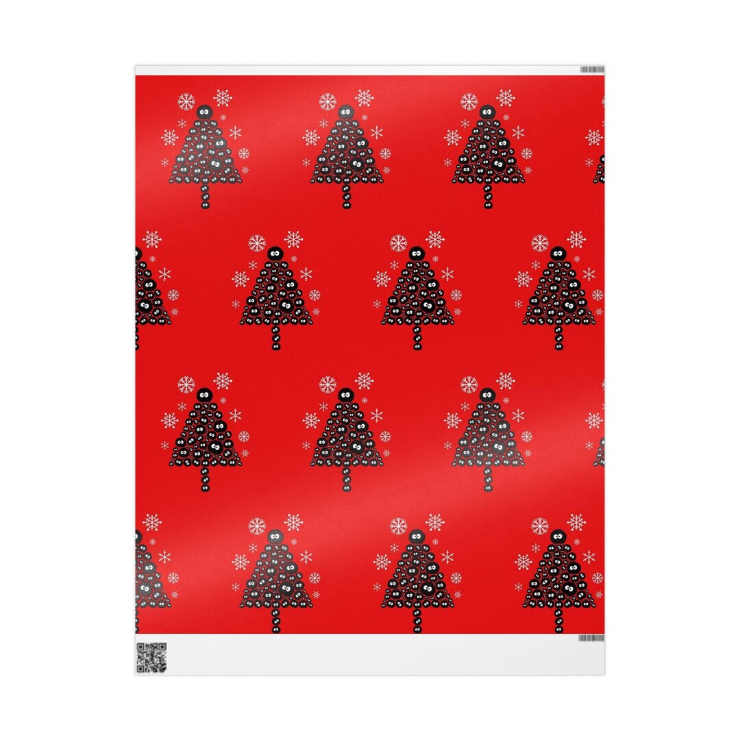 Soot Sprite Christmas Tree Wrapping Paper, Gift Wrap for Holidays, Cute ...
