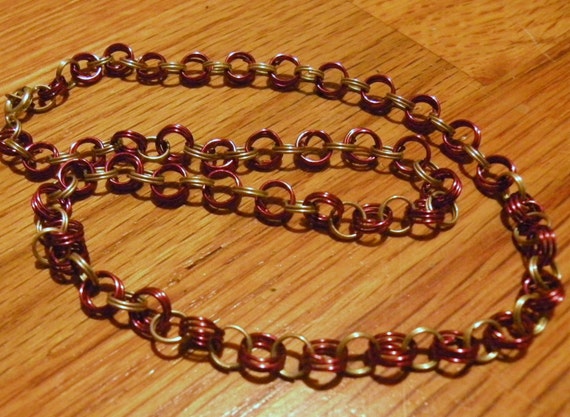 Items similar to Red and Copper Chain by TriannasTreasures on Etsy