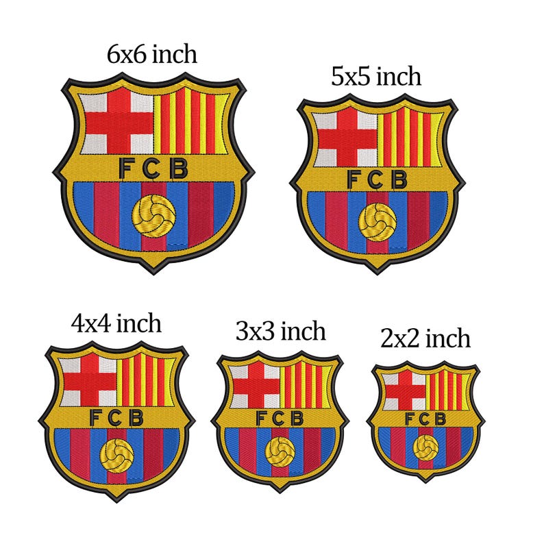 FC Barcelona Embroidery Design, Football Crest (5 Sizes) - Etsy