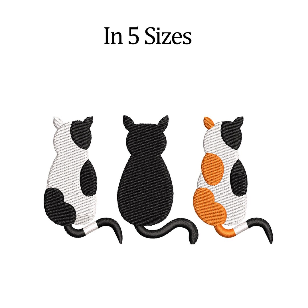 Cats Machine Embroidery Designs, Cat Embroidery File, 5 Sizes. Instant ...