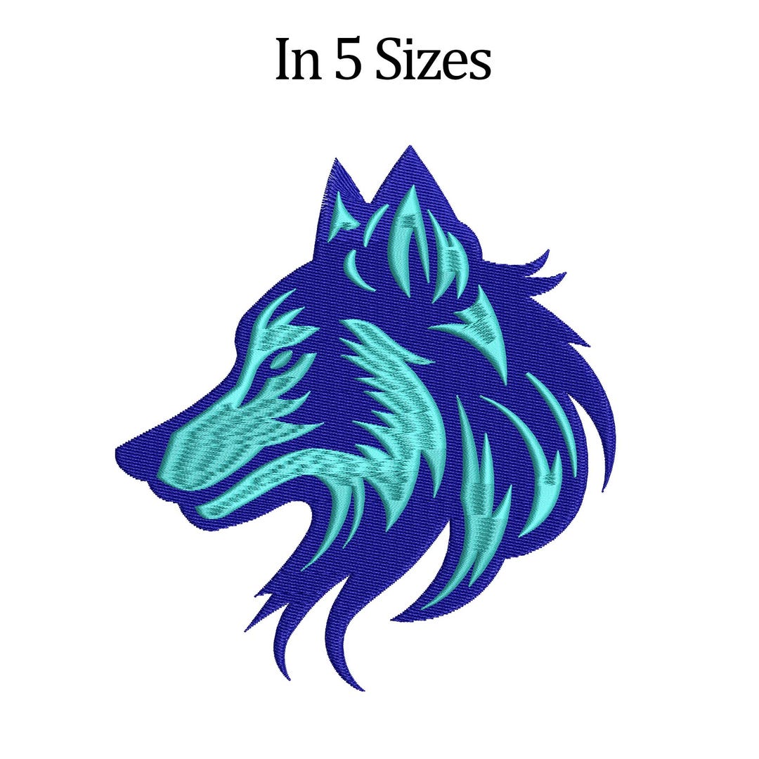 Wolf Head Embroidery Design - Realistic Forest Animal Face, High ...
