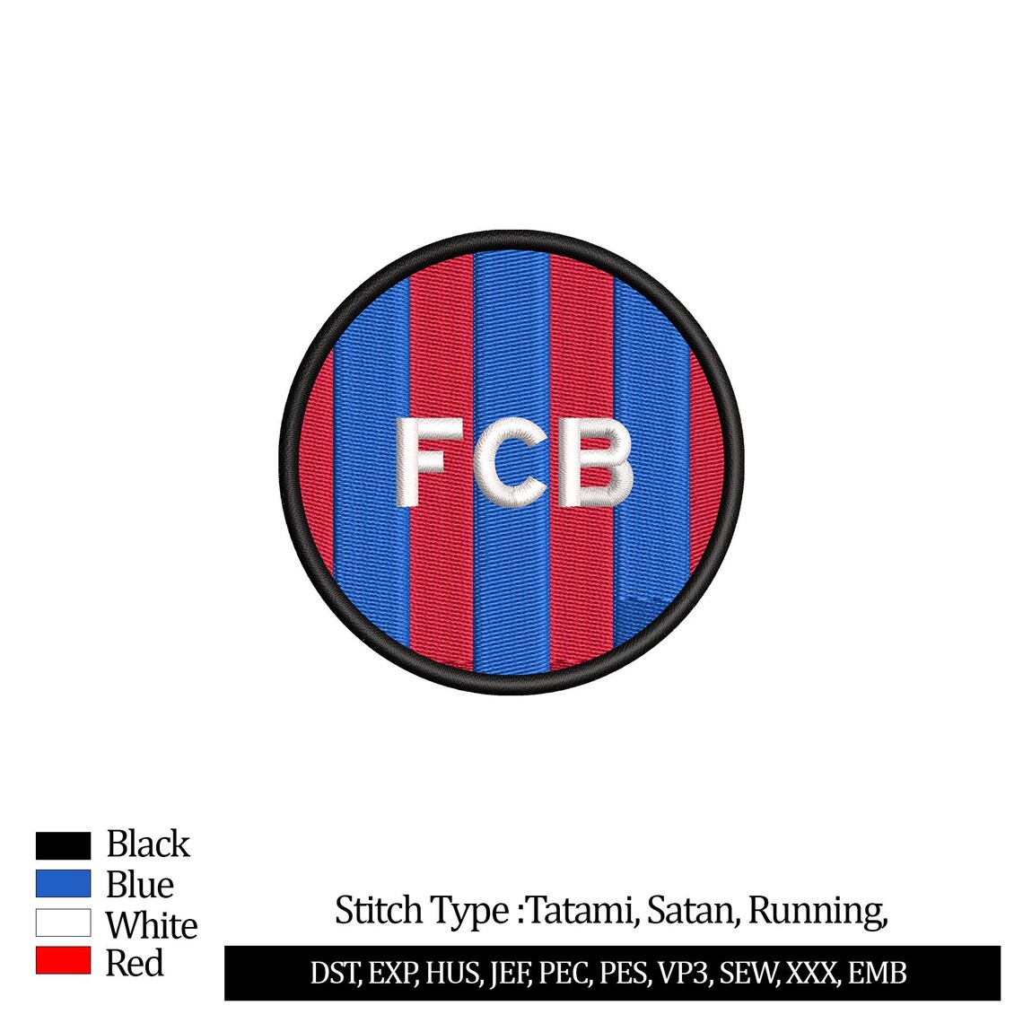 FCB Barcelona Embroidery Design: Football Logo (5 Sizes) - Etsy
