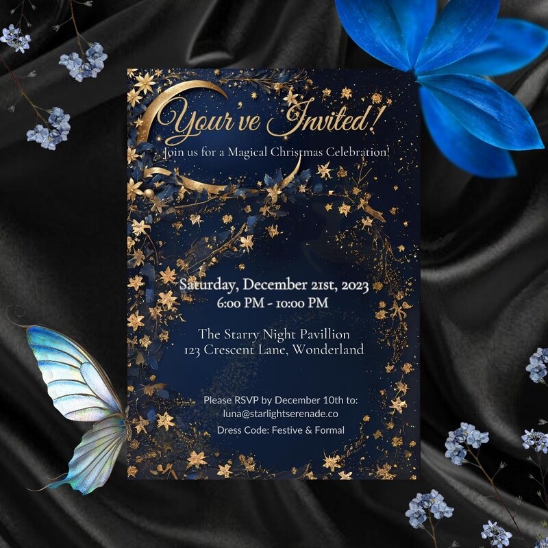 Starry Night Invitation - Etsy