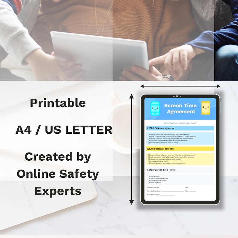 Screen Time Agreement for Kids, Editable Screen Time Agreement, Screen ...