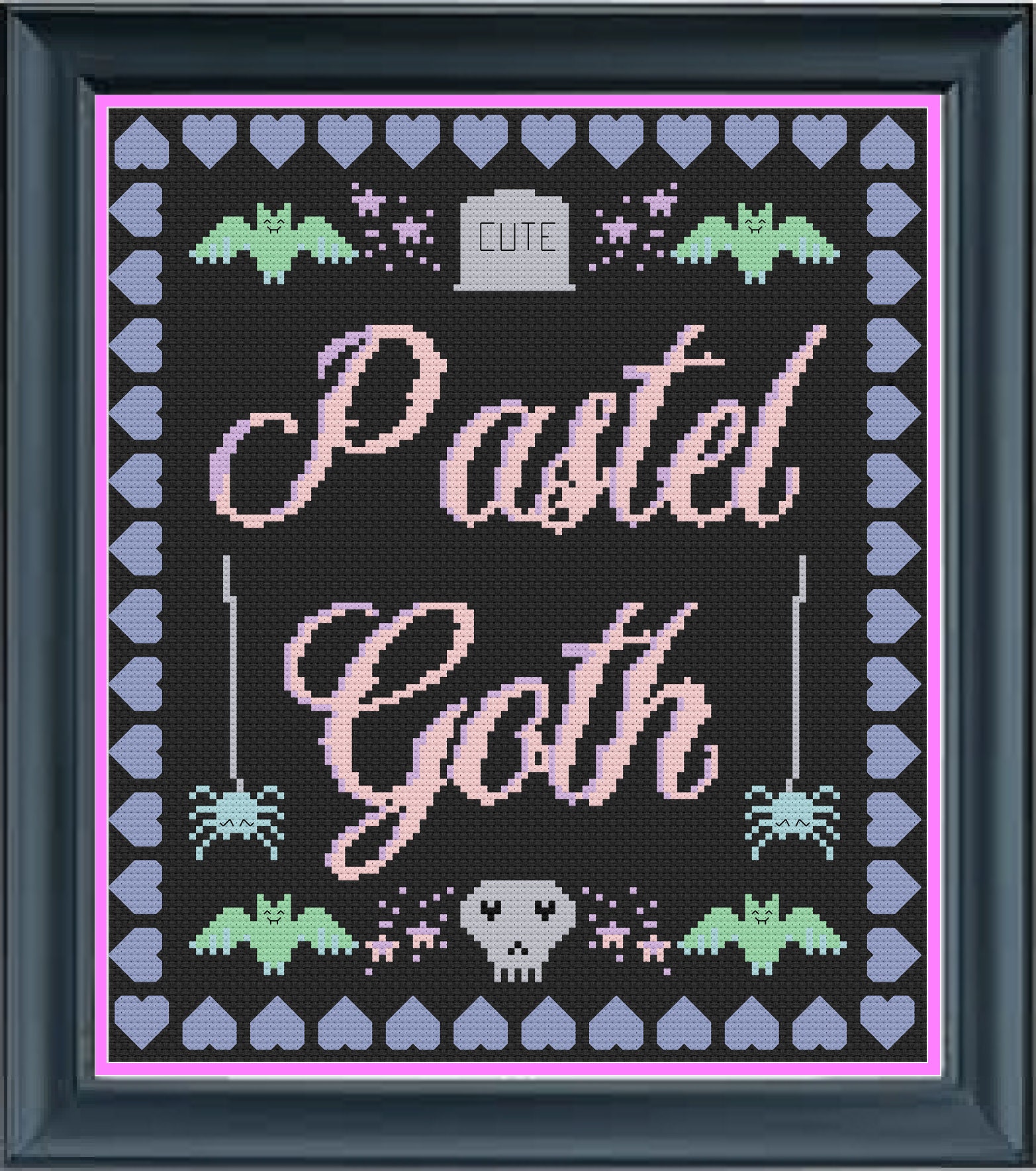 PATTERN Pastel Goth Cross Stitch Pattern - Etsy