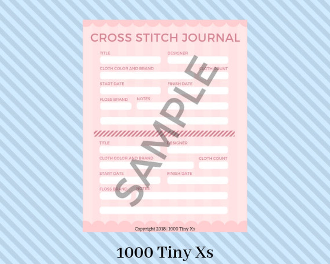 PRINTABLE | Cross Stitch Journal Page - Etsy