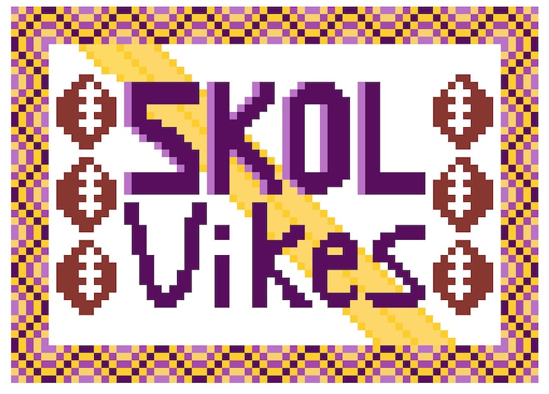 PATTERN | Skol Vikes Minnesota Vikings Cross Stitch Pattern - Etsy