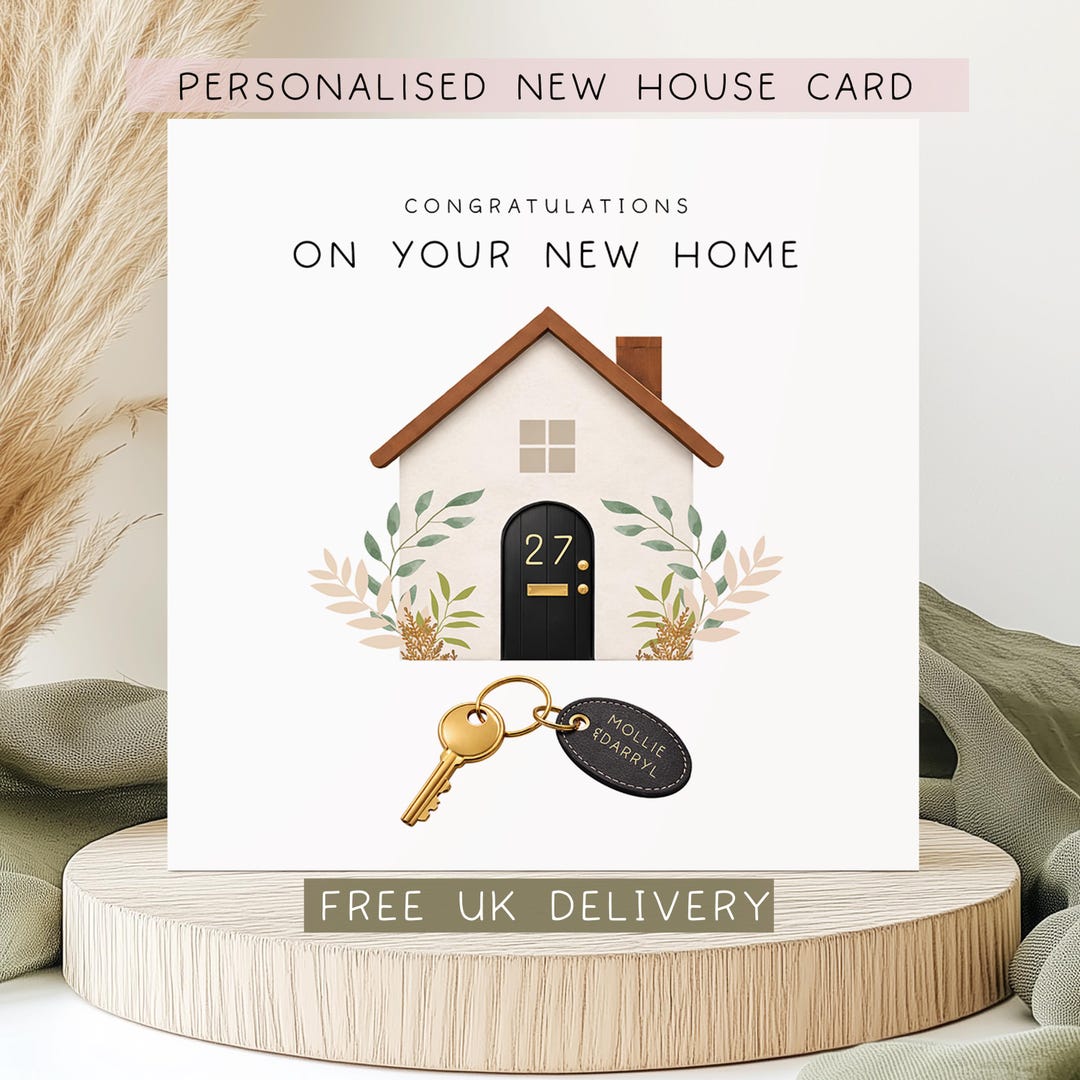 Personalised New Home Card, Housewarming Congratulations, Custom New ...