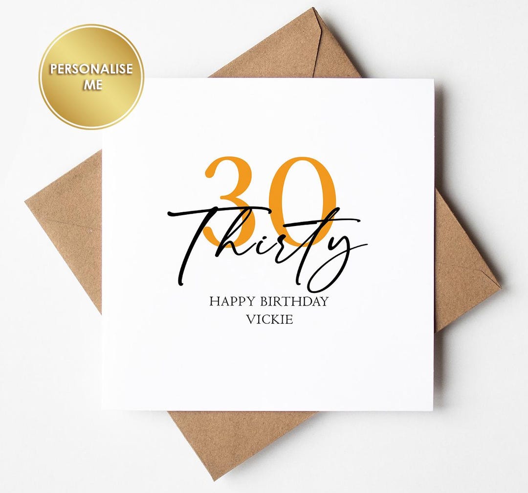 Personalised 30th Birthday Card | Custom Milestone Gift for Him or Her ...