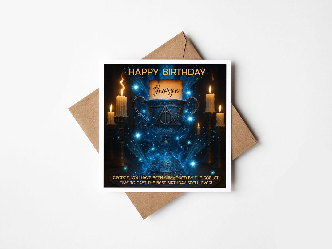 Magical Wizard Goblet Birthday Card for Kids - Enchanting Goblet Design ...