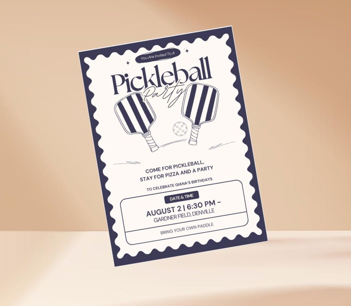 Pickleball Party Invitation Template - Editable Digital Download for ...