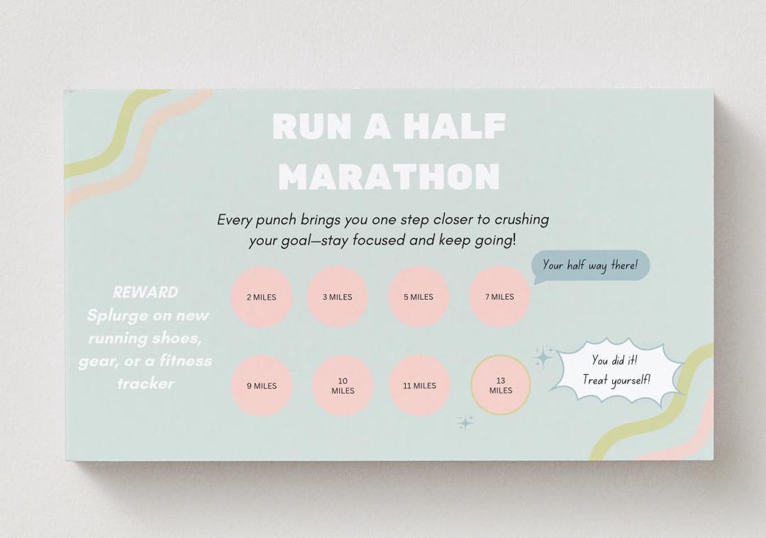 Customizable Goal Punch Card | Fun & Motivational Reward Tracker for ...