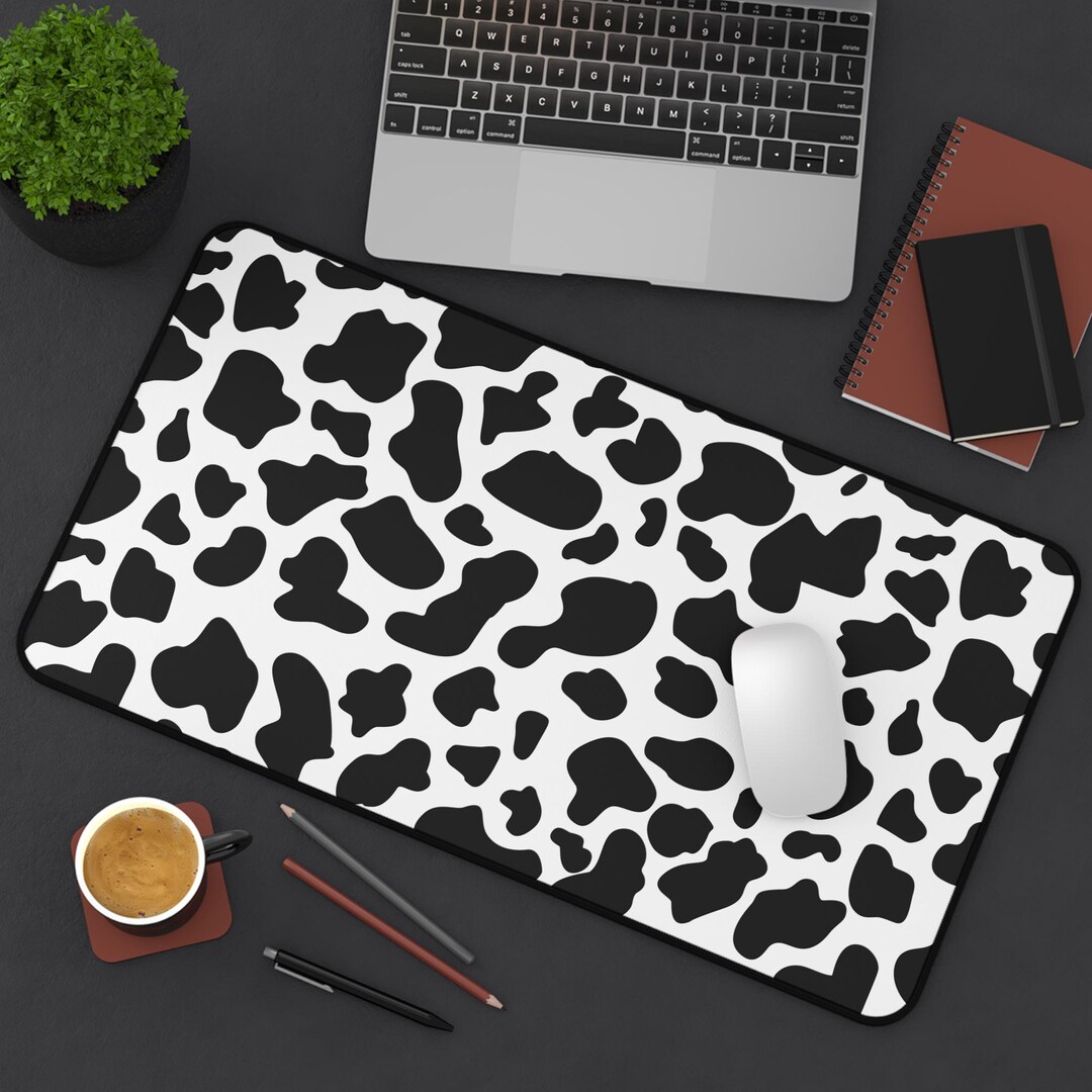 Cow Print Desk Mat, Home Office Work From Home Gear, Classic Farm ...