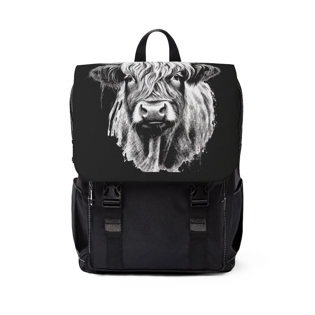 Highland Cow Backpack, Gender Neutral Unisex Casual Shoulder Bag ...