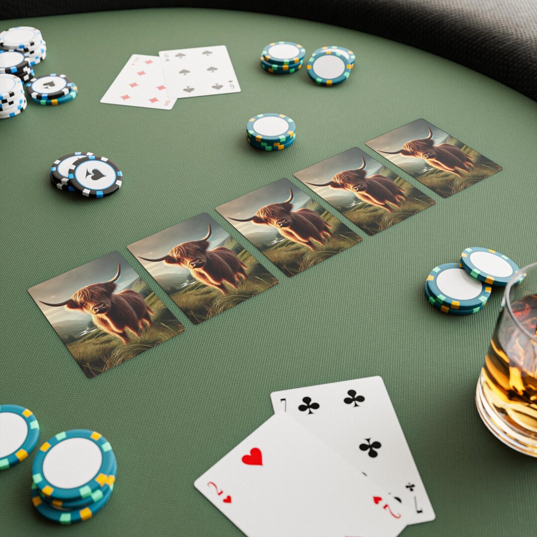 Highland Cow Poker Cards, Animal Playing Cards for Game Night, Unique ...