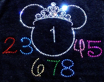 6.5 inch Minnie Mouse Princess rhinestone transfer your tiara | Etsy