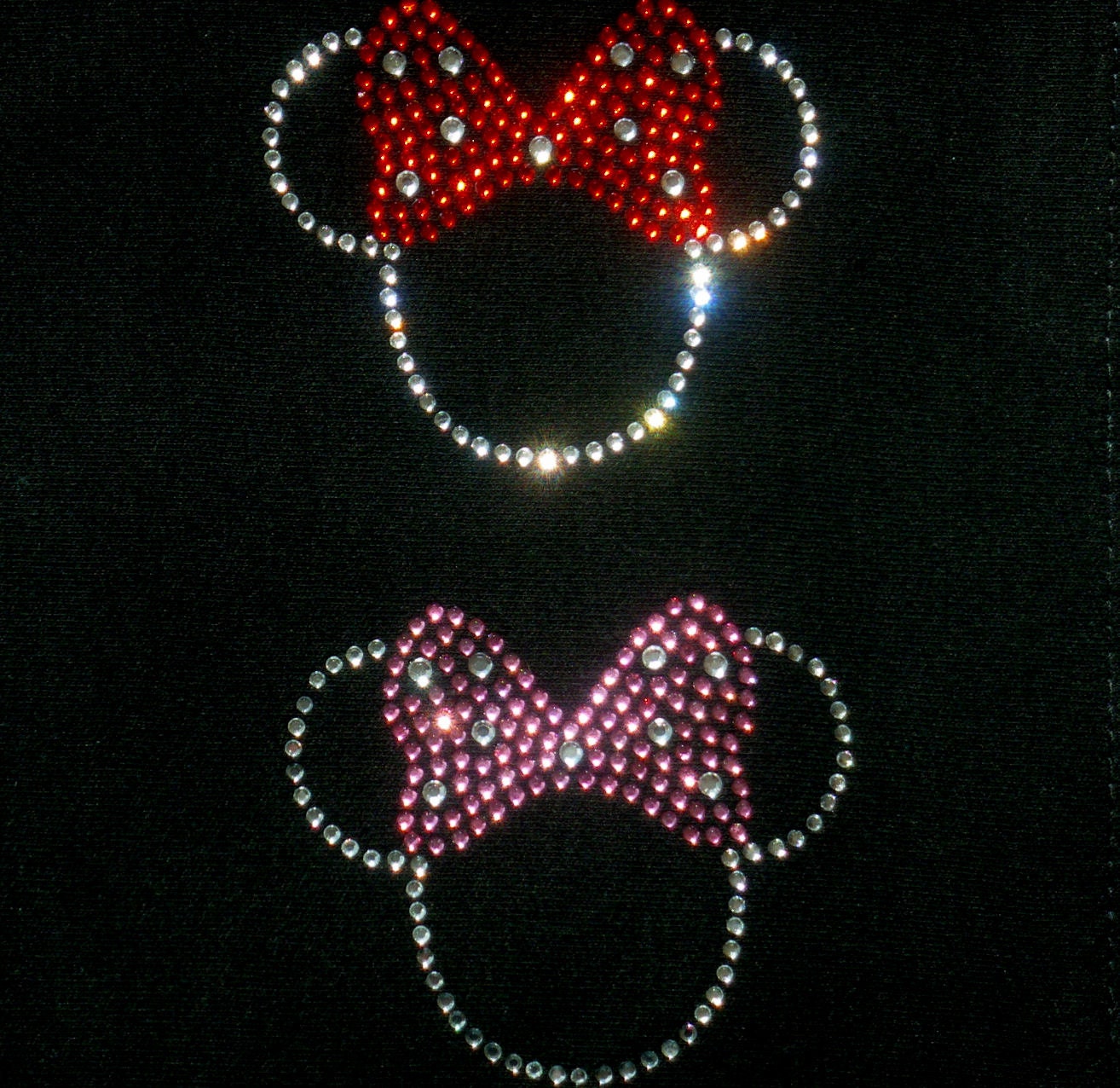 Tiny 2.5 PINK Minnie Mouse Iron on Hot Fix Rhinestone - Etsy