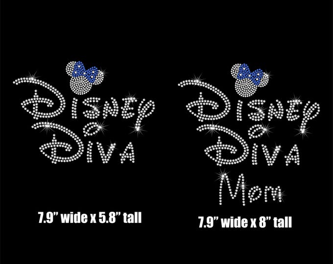Reserved 1 Disney Diva 1 Disney Diva Mom Iron on Rhinestone Transfers ...