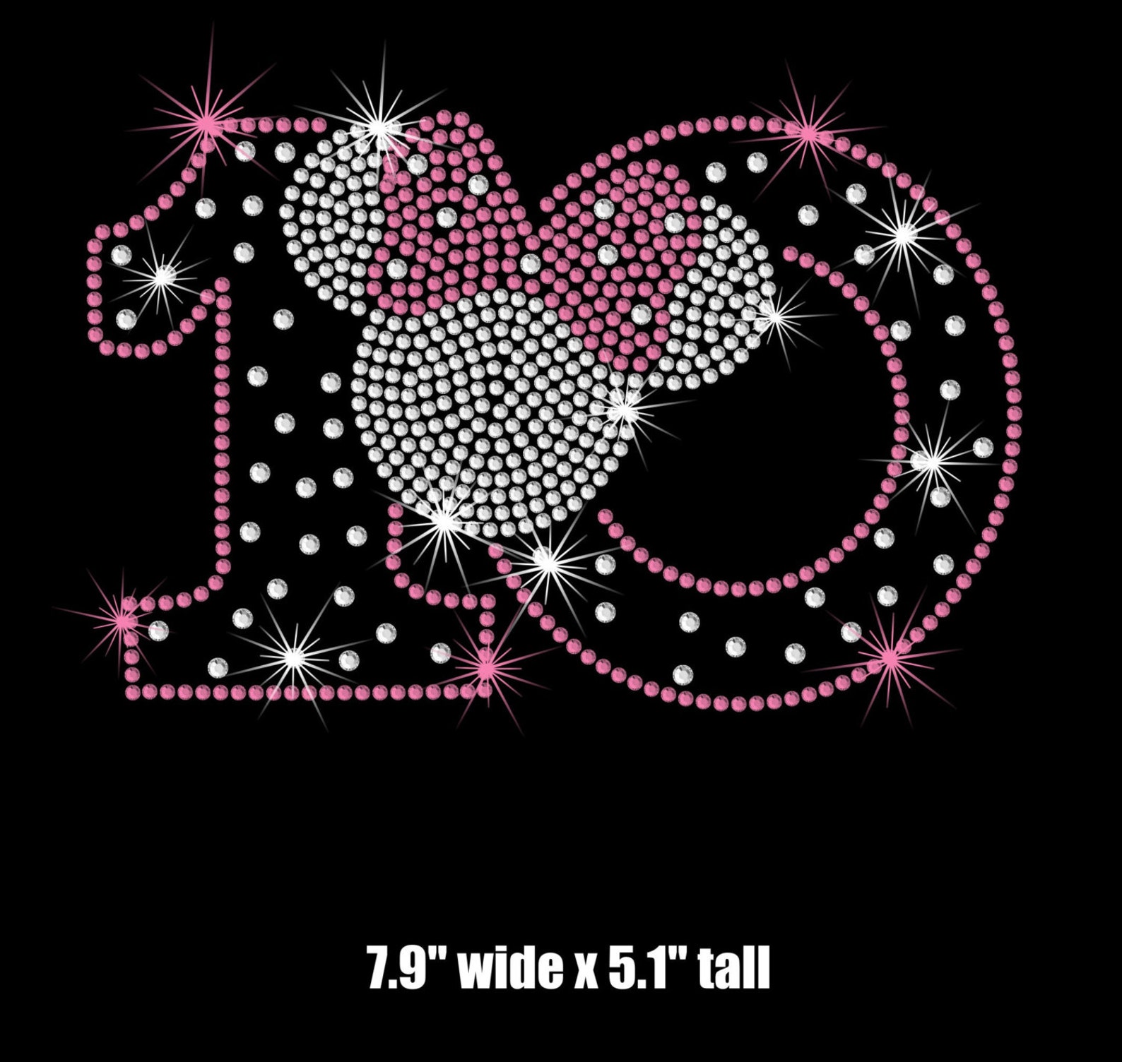 Minnie Mouse 10th Birthday Iron on Rhinestone Transfer Your - Etsy